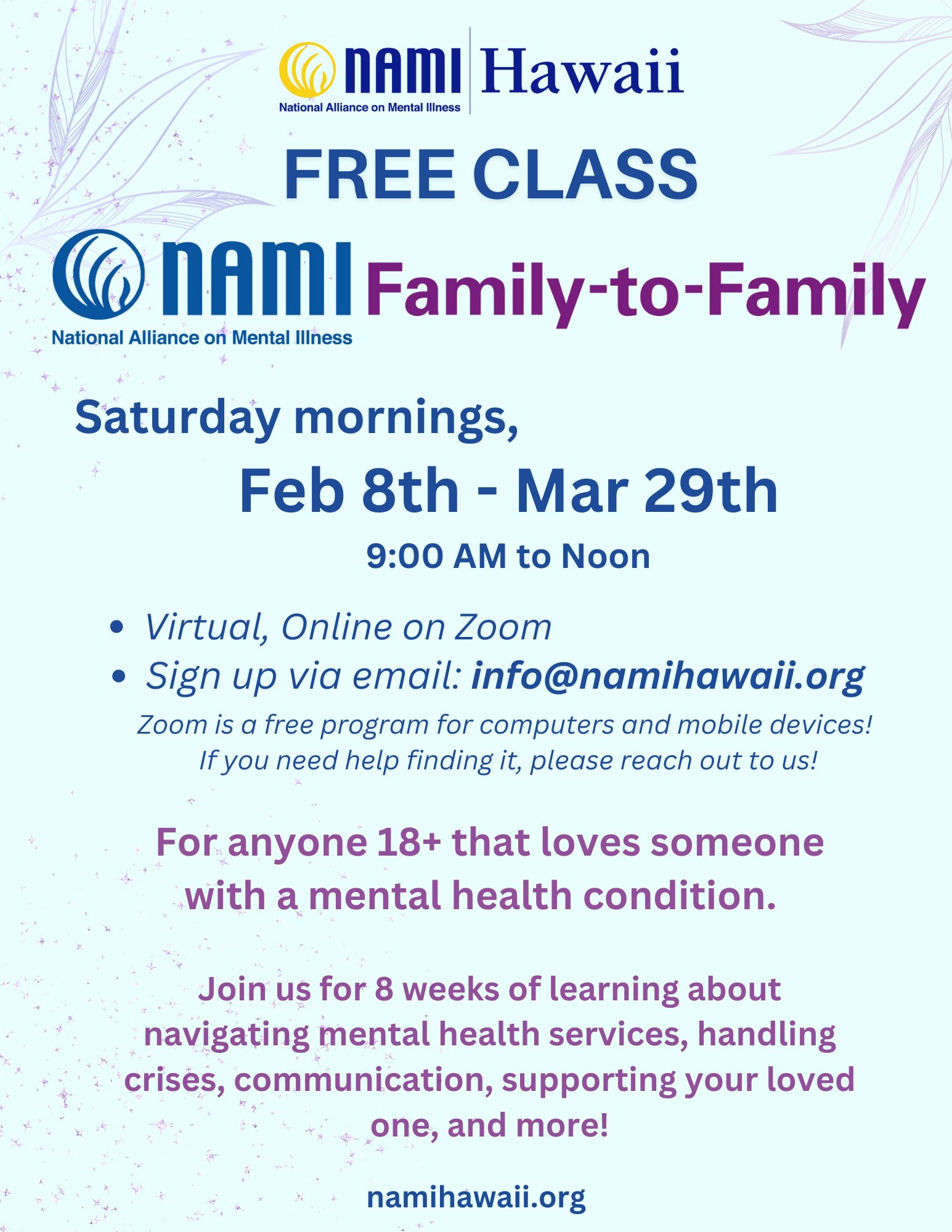 NAMI Family-to-Family – National Alliance on Mental Illness Hawaii